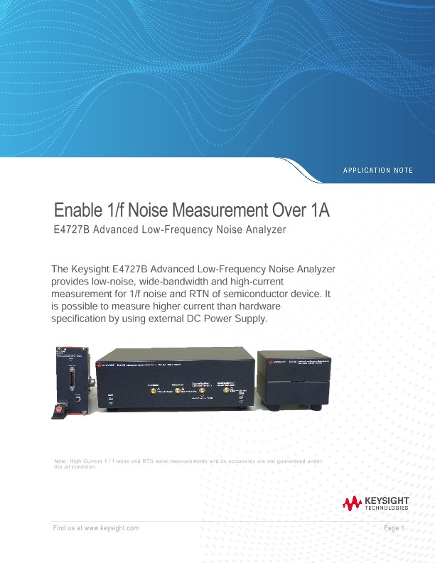Enable 1/f Noise Measurement Over 1A PDF Asset Page | Keysight